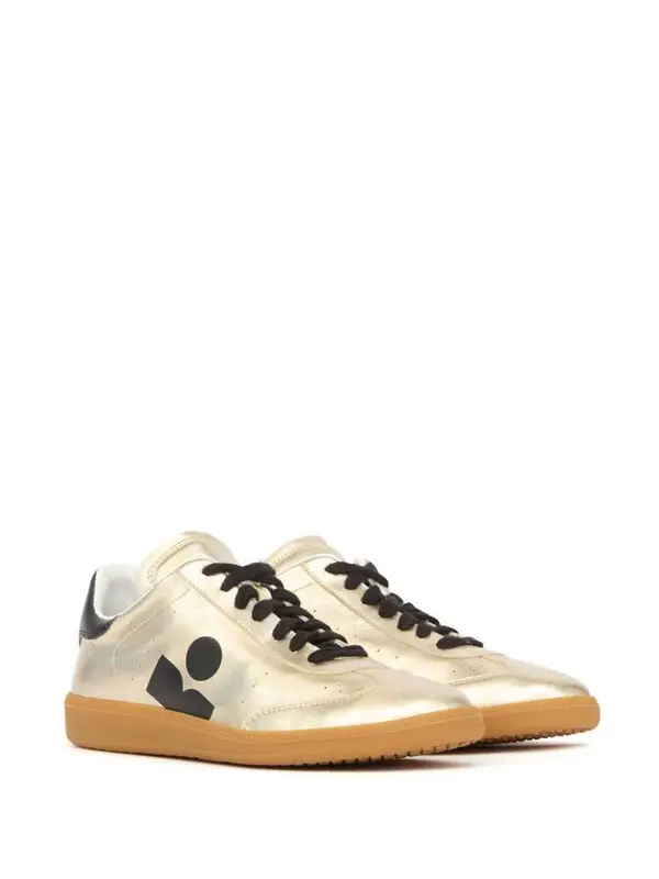 Isabel Marant Étoile Metallic Leather Sneakers - Silver