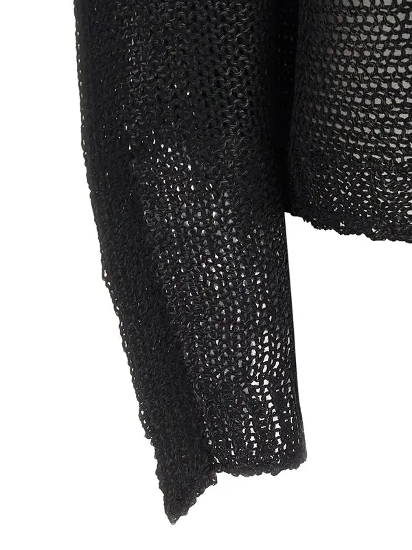 Issey Miyake Panini Wool And Alpaca Blend Top With Exaggerated Collar
