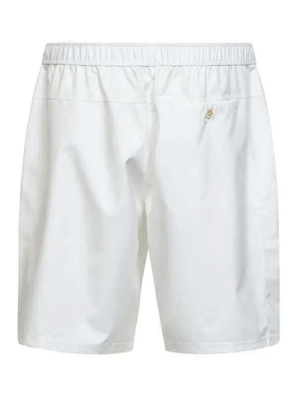 Brunello Cucinelli White Nylon Logo Bermuda Shorts - Multicolor