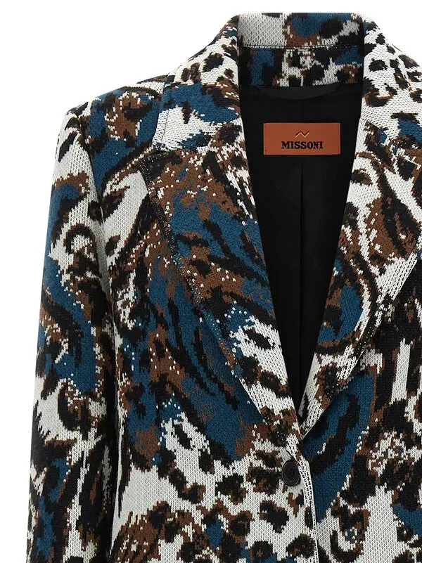 Missoni Animalier Wool Jacquard Coat