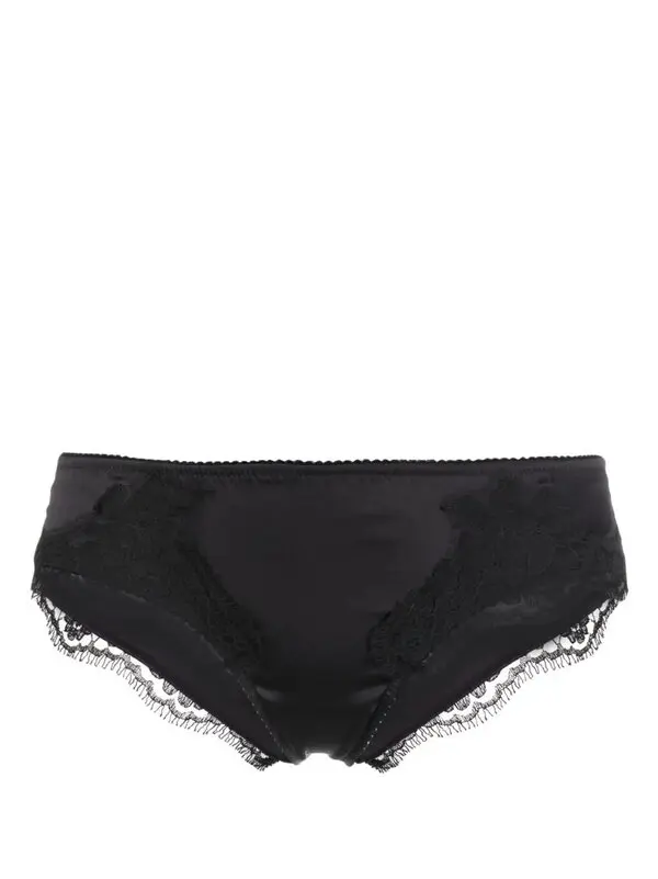 Dolce & Gabbana Satin Briefs With Lace Detailing - Black