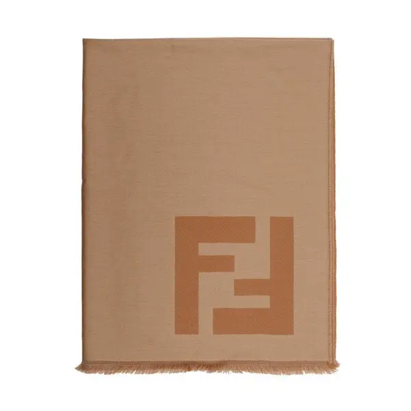 Fendi Macro Ff Motif Scarf - Brown