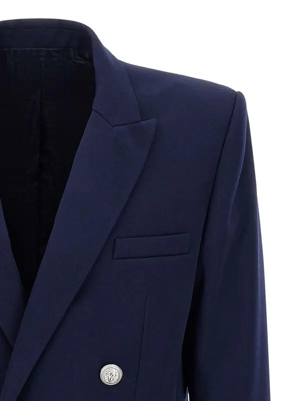 Balmain Grain De Poudre Blazer - Blue