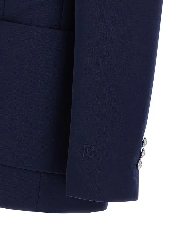 Balmain Grain De Poudre Blazer - Blue