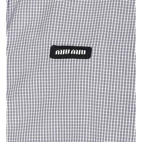 Miu Miu Check Motif Logo Shirt - Blue