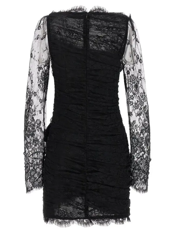 Alessandra Rich Lace Draped Mini Dress