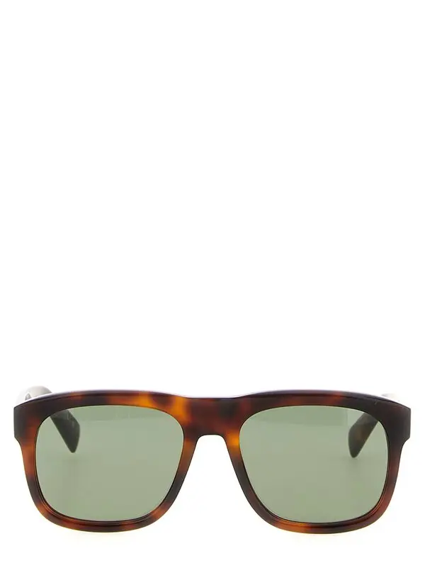 Saint Laurent Tortoiseshell Acetate Square Frame Sunglasses - Brown
