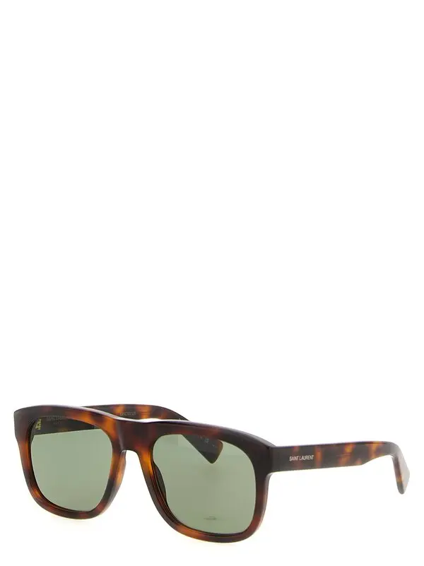 Saint Laurent Tortoiseshell Acetate Square Frame Sunglasses - Brown