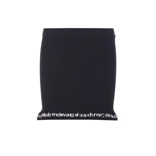 Alexander Wang Logo Mini Skirt - Black