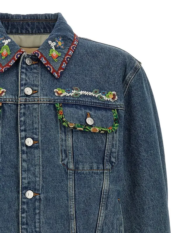 Valentino Garavani Embellished Denim Jacket - Blue