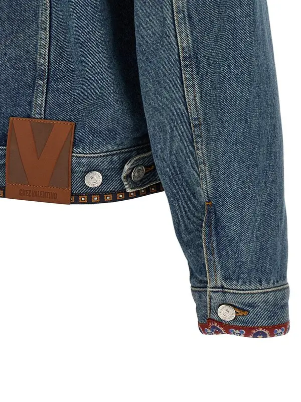 Valentino Garavani Embellished Denim Jacket - Blue