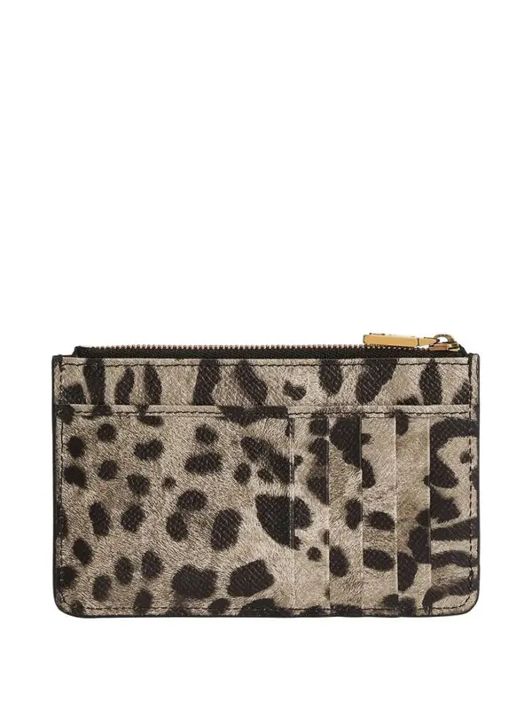 Dolce & Gabbana Leopard-print Dauphine Leather Card Holder