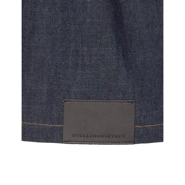 Stella McCartney Short-sleeve Denim Shirt With Lace Detailing - Black