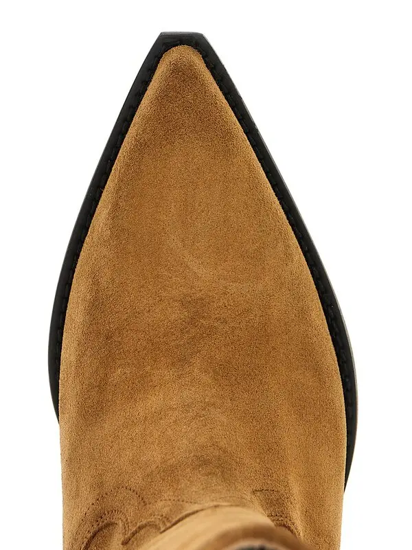 SONORA Santa Fe Suede Embroidered Boots - Brown