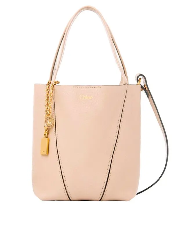 Chloé Small Spin Tote Bag In Grained Leather