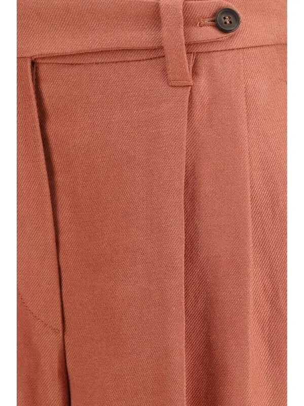 Brunello Cucinelli Sartorial Bermuda Shorts In Fluid Viscose And Linen Twill - Orange