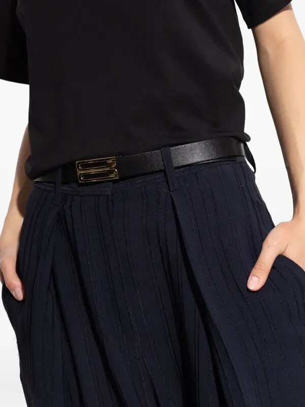 Victoria Beckham Frame Regular Leather Belt - Black