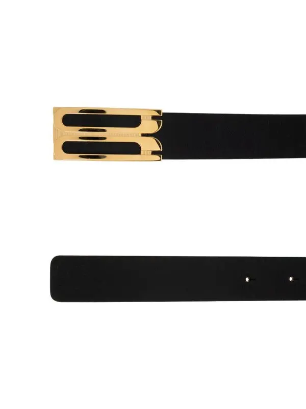 Victoria Beckham Frame Regular Leather Belt - Black
