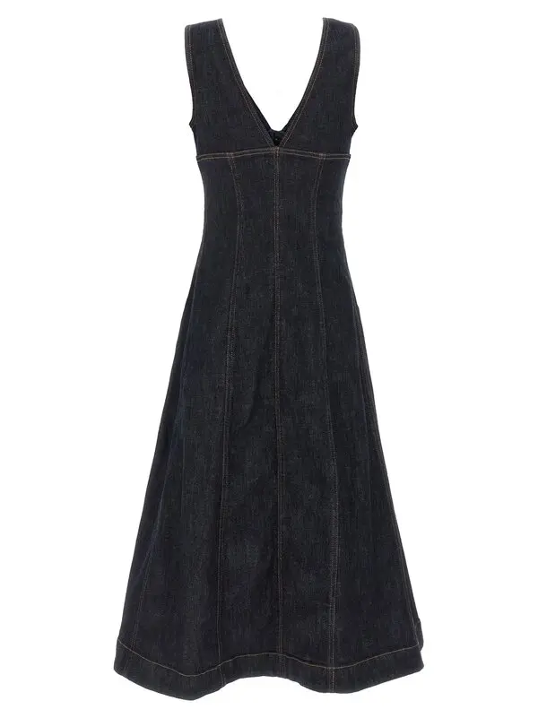 SELF-PORTRAIT Indigo Denim Midi Dress