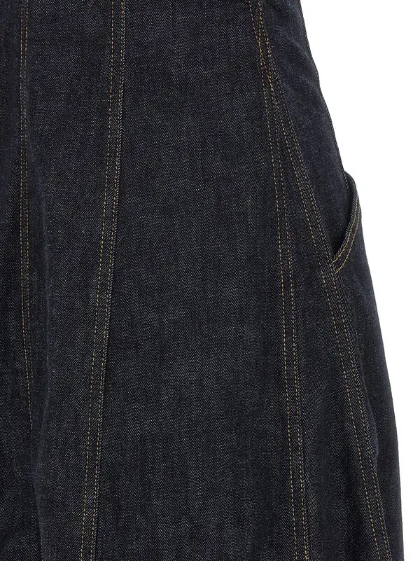 SELF-PORTRAIT Indigo Denim Midi Dress