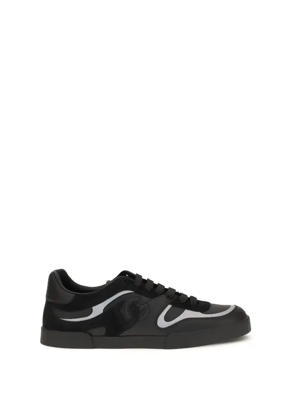 Dolce & Gabbana Portofino Calf Leather Sneakers - Black