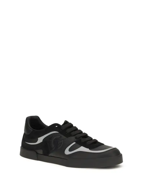 Dolce & Gabbana Portofino Calf Leather Sneakers - Black