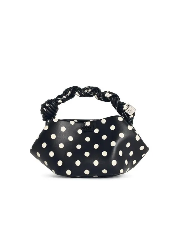 GANNI Bou" Mini Bag In Leather With Polka-dot Pattern - Black