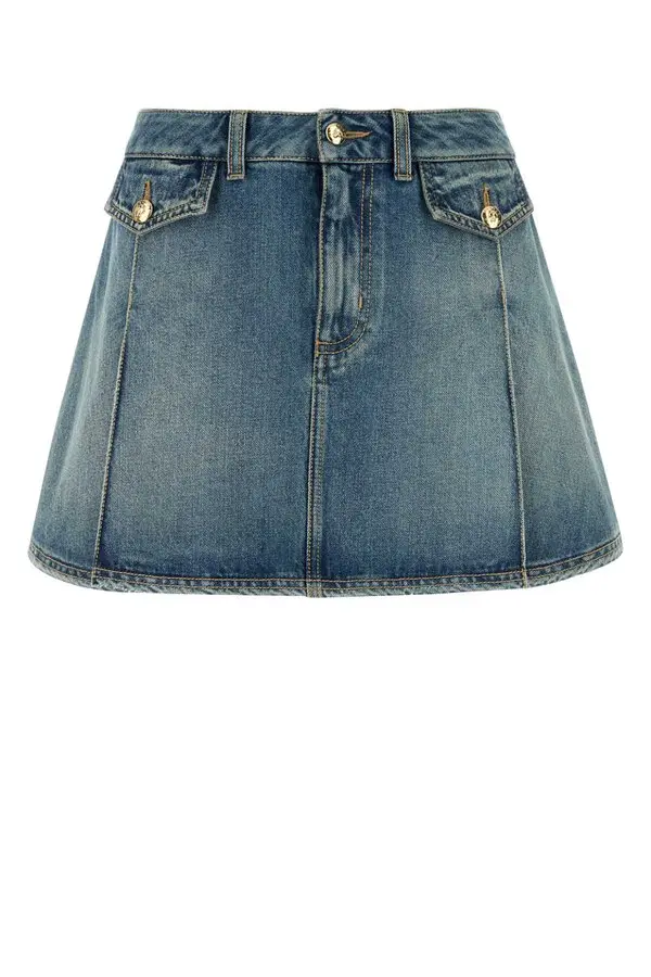 Alexander McQueen Denim Mini Skirt - Blue