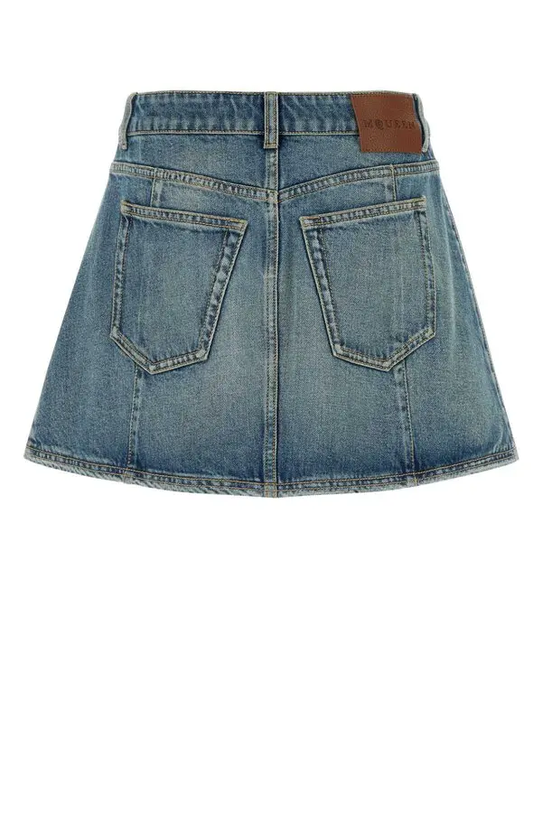 Alexander McQueen Denim Mini Skirt - Blue