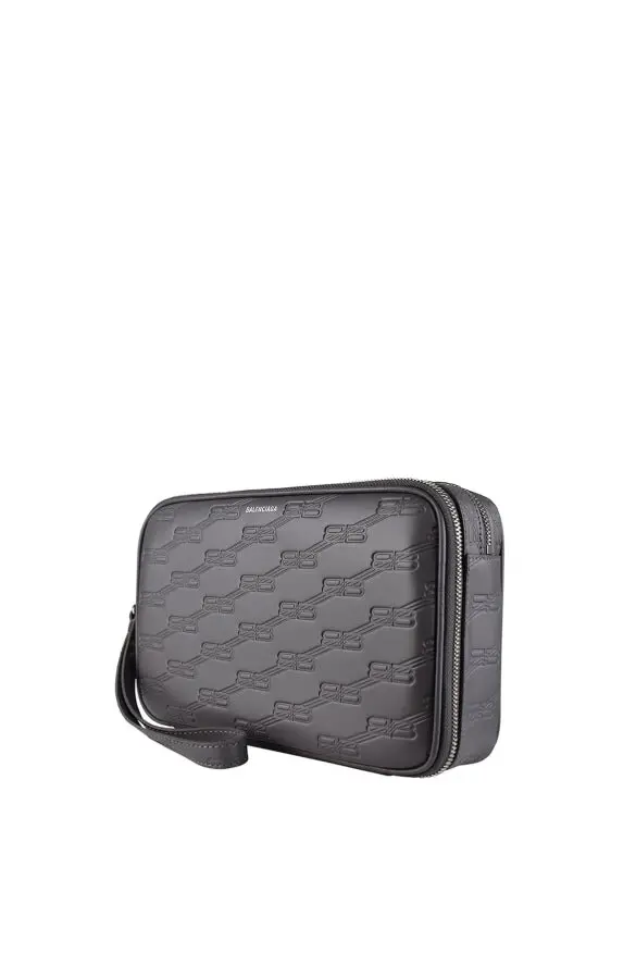 Balenciaga Leather Pouch With Embossed Bb Logo