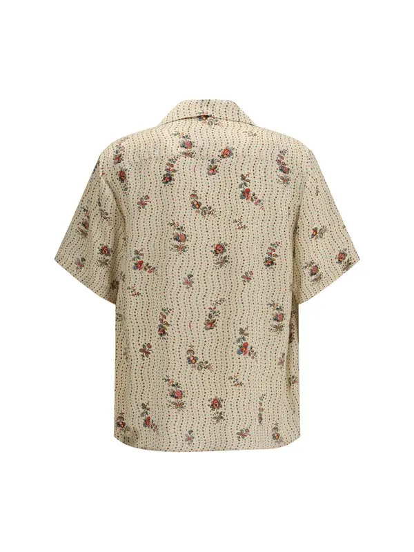Valentino Garavani Papier Floral Print Silk Bowling Shirt - Multicolor