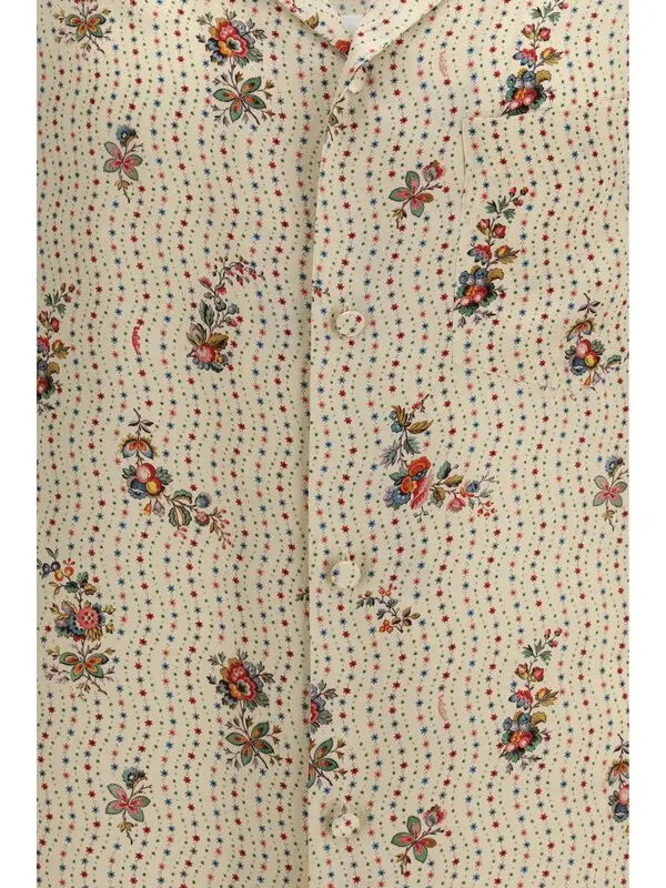 Valentino Garavani Papier Floral Print Silk Bowling Shirt - Multicolor