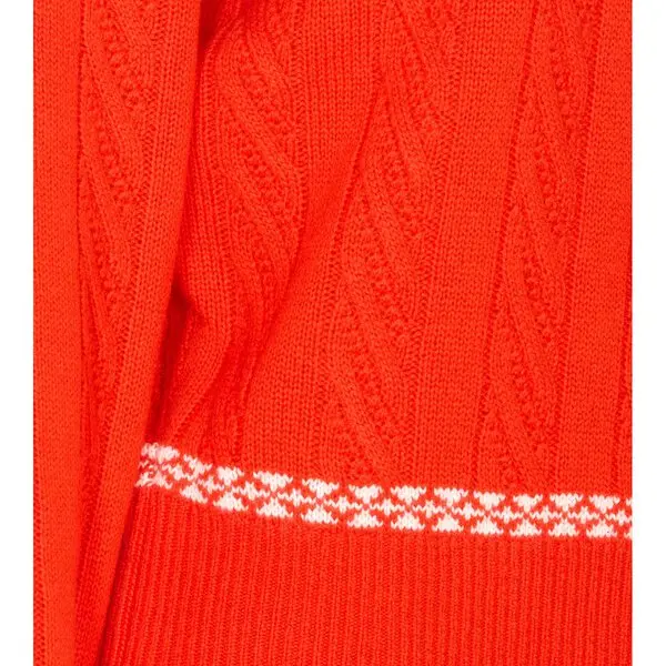 Guest In Residence Cable Collegiate Polo Sweater - Red