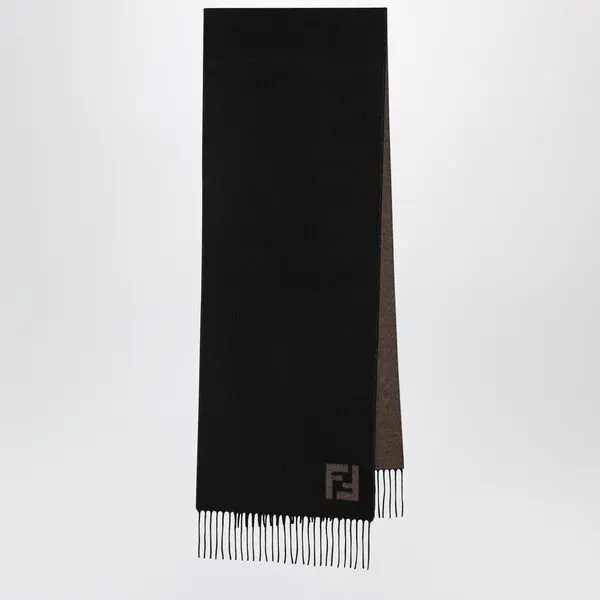Fendi Sand Wool And Cashmere Scarf - Black