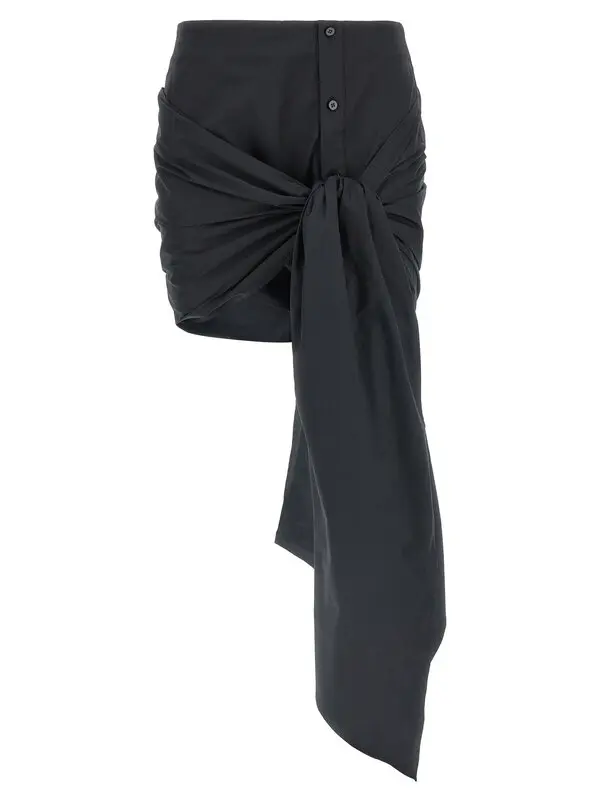 Attico Bow Skirt - Black