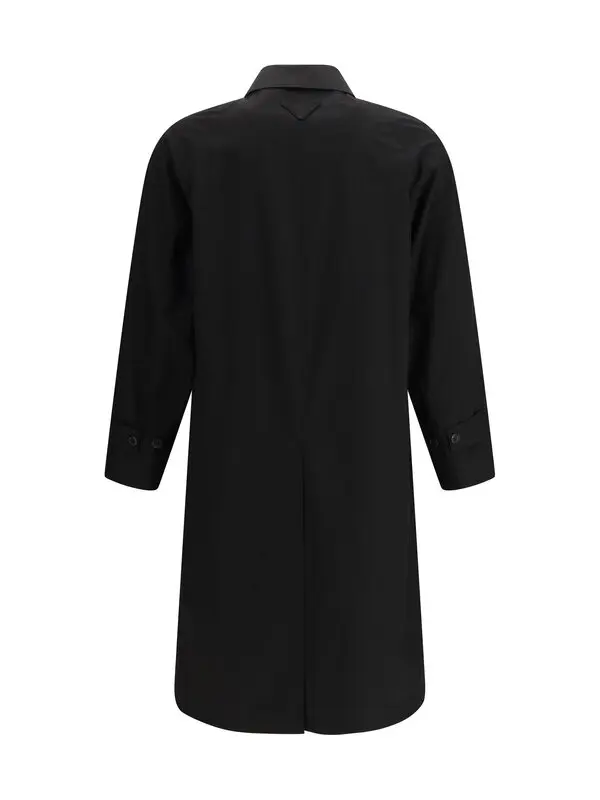 Prada Single-breasted Coat With Long Sleeves - Black