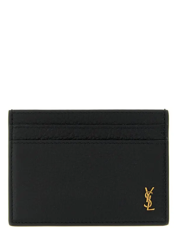 Saint Laurent Tiny Cassandre' Card Holder - Black