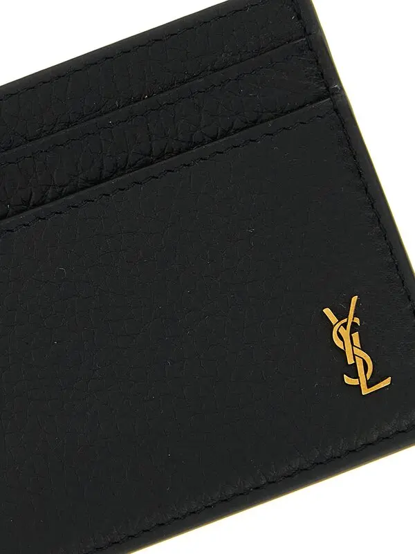 Saint Laurent Tiny Cassandre' Card Holder - Black