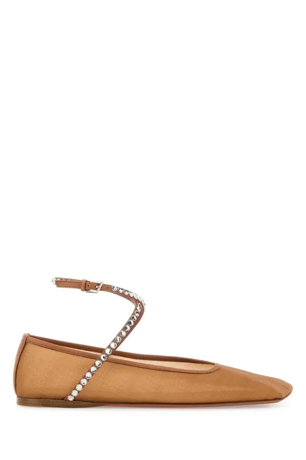 Amina Muaddi Mesh Ane Ballerinas - Orange