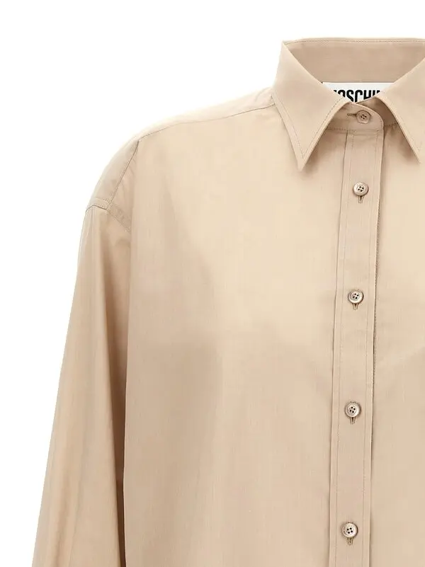 Moschino Cotton Shirt With Patch Pocket And Embroidery