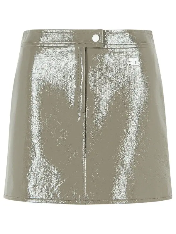 COURREGES Coated Polyester Blend Miniskirt - Gray