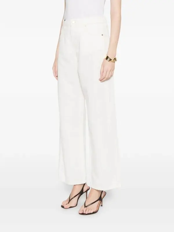 Max Mara Cotton And Linen Wide Leg Pants