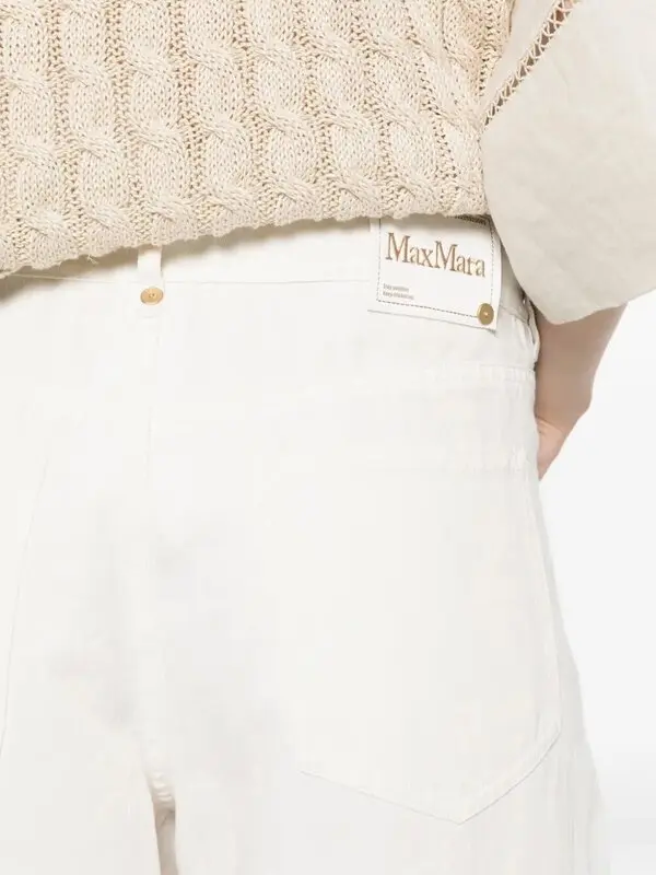 Max Mara Cotton And Linen Wide Leg Pants