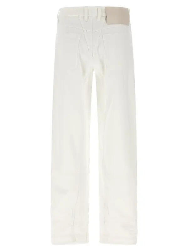 JIL SANDER High-waisted Cotton Denim Jeans With Raw Cut Hem - White
