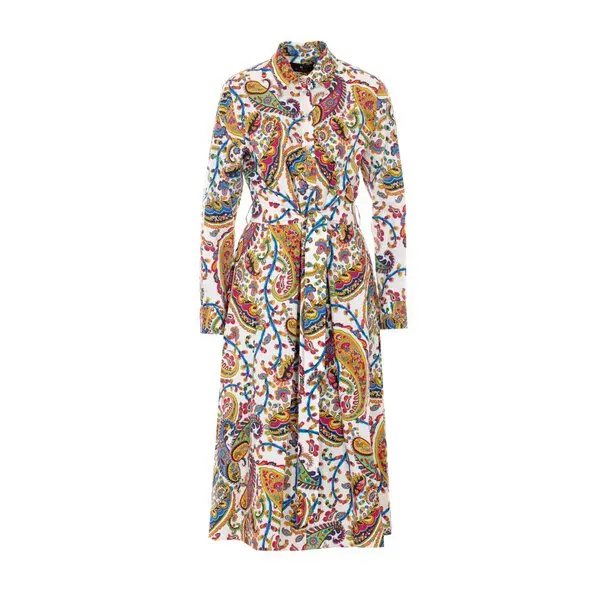 Etro Floral Paisley Print Long-sleeve Belted Dress - Multicolor