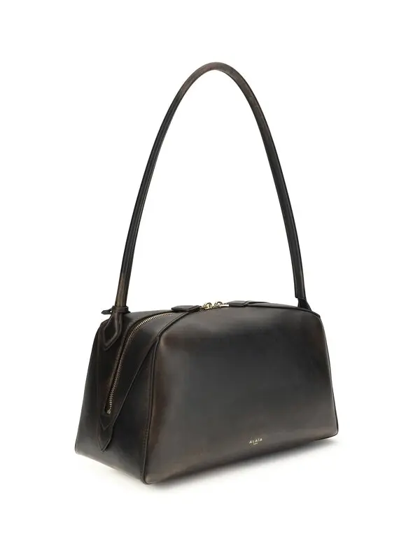 Alaïa Le Bouledogue Shoulder Bag In Aged Leather - Brown