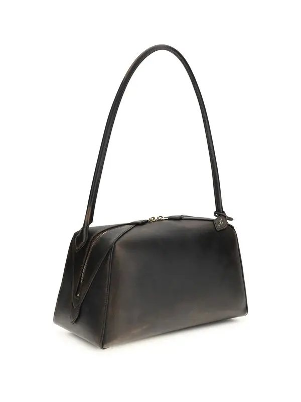 Alaïa Le Bouledogue Shoulder Bag In Aged Leather - Brown