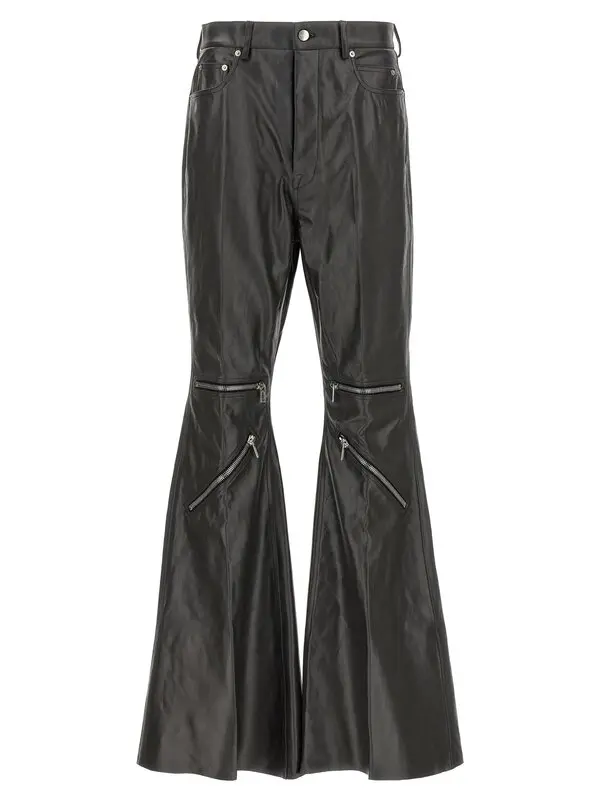 Rick Owens Bolan Cargo High-waisted Leather Pants