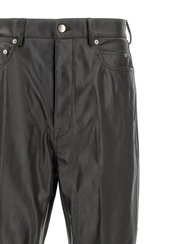 Rick Owens Bolan Cargo High-waisted Leather Pants
