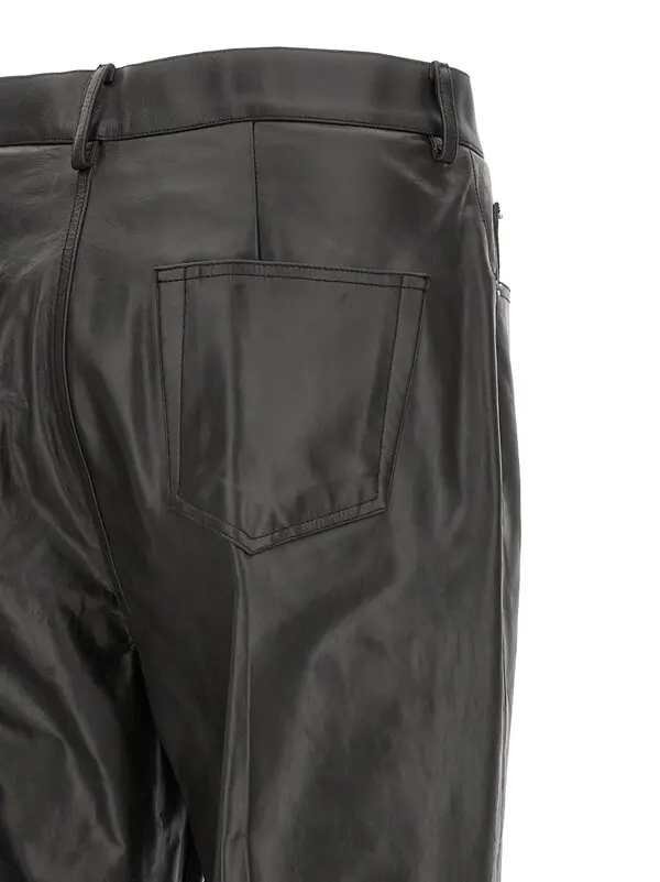 Rick Owens Bolan Cargo High-waisted Leather Pants